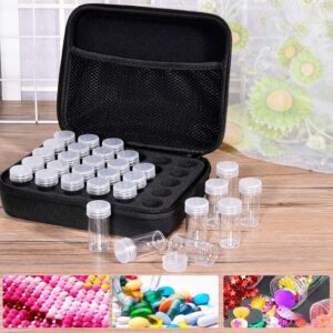 Benote Bead Storage Organizer Case, 30 Slot Diamond Painting Storage Containers Zipper Design Portable Box, Art Boxes for Beads, Art Craft Jewelry Rhinestones Organizer,Sewing Pills Container Holder