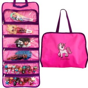 home4 unicorn toy dolls travel carrying bag storage organizer compatible with surprise toys omg barbie lol