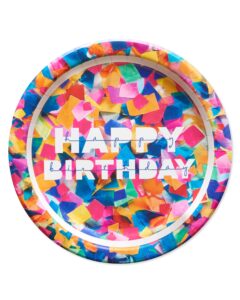 american greetings confetti birthday party supplies, dinner plates (36-count)