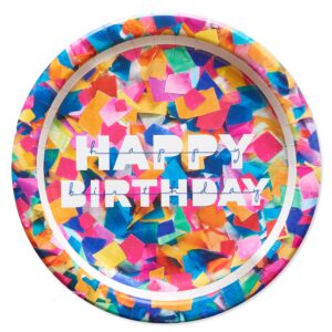 American Greetings Confetti Birthday Party Supplies, Dinner Plates (36-Count)