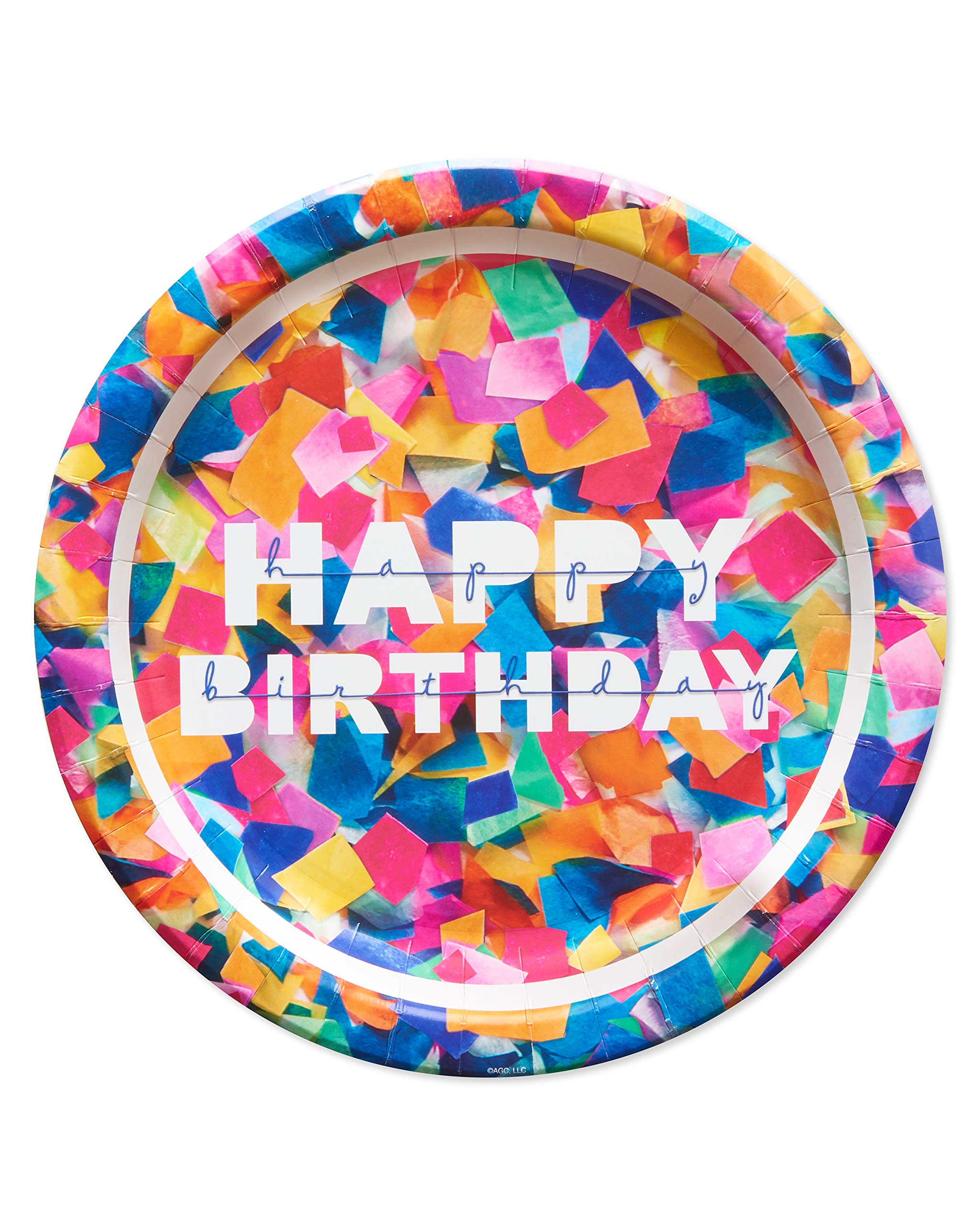 American Greetings Confetti Birthday Party Supplies, Dinner Plates (36-Count)