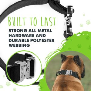 Mighty Paw Dog Collar - Heavy Duty with Tactical Metal Buckle - Heavy Duty Buckle - Weatherproof Polyester Tactical Dog Collar - Dog Training Collar for All Dog Breeds - Dog Collar with Handle - Black