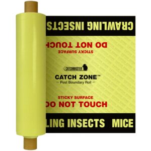 catchmaster catch zone pest boundary roll 1-pk 60ft, adhesive mouse traps indoor, spider, lizard, & ant sticky traps for crawling insects, pest control glue traps for warehouse, basement, & kitchen