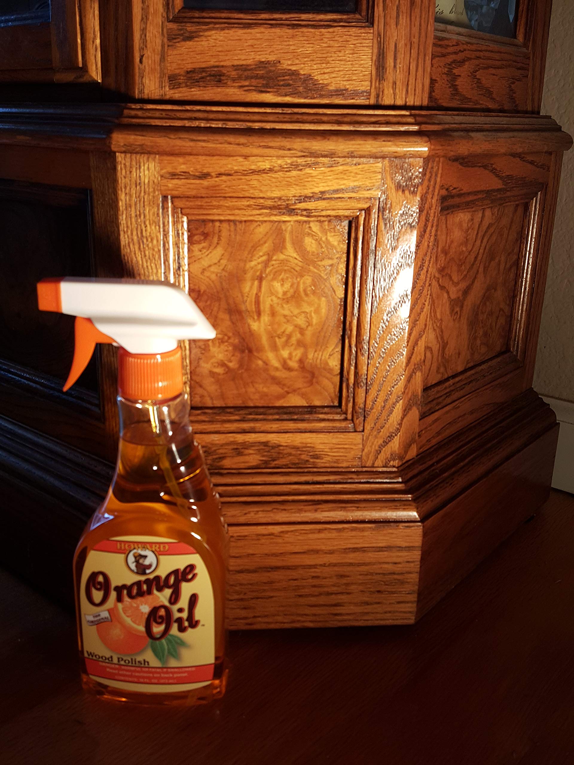 Howard Orange Oil Wood Cleaner Plus Touch of Beeswax Preserver and Conditioner | Feed Into Hardwood, Restore and Protect Cabinets