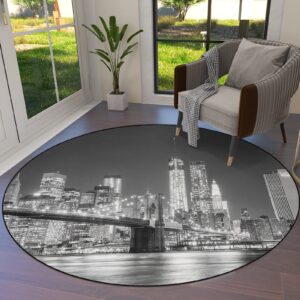 round area rugs children crawling mat non-slip mat,new york residential carpet for living dining room kitchen rugs decor,summer night in manhattan brooklyn bridge park river waterfront,3.3ft(39in