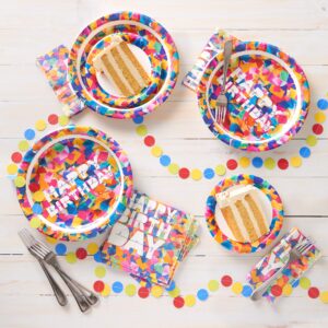 American Greetings Confetti Birthday Party Supplies, Dinner Plates (36-Count)