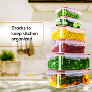 Utopia Kitchen Plastic Food Storage Containers with Lids Airtight - Pack of 40 (20 Containers & 20 Lids)- Reusable & Leftover Food Lunch Boxes - Leak Proof, Freezer & Microwave Safe Rice Containers