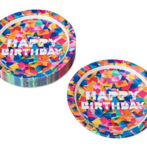 American Greetings Confetti Birthday Party Supplies, Dinner Plates (36-Count)