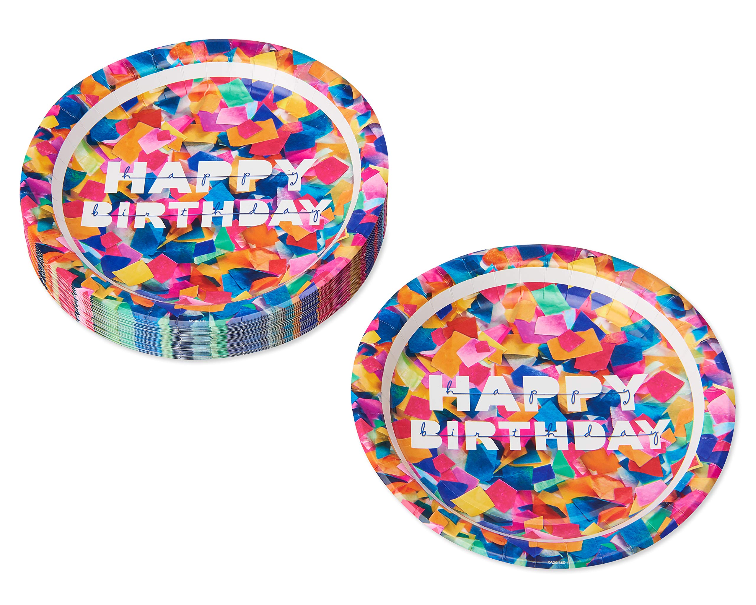 American Greetings Confetti Birthday Party Supplies, Dinner Plates (36-Count)