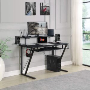 Coaster Furniture Tech Spec Cup Holder Gunmetal Gaming Desk 804436