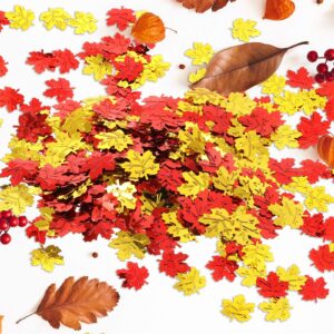 20 mm thanksgiving confetti fall confetti maple leaf autumn table scatter foil confetti for halloween, christmas, wedding throwing confetti table decoration, 4 packs, 60 g