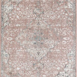 Rugs America Harper HY50B Pink Amaranth Transitional Vintage Non-Shedding Living Room Bedroom Nursery Dining Home Office Area Rug, 4'0"x6'0" Oval