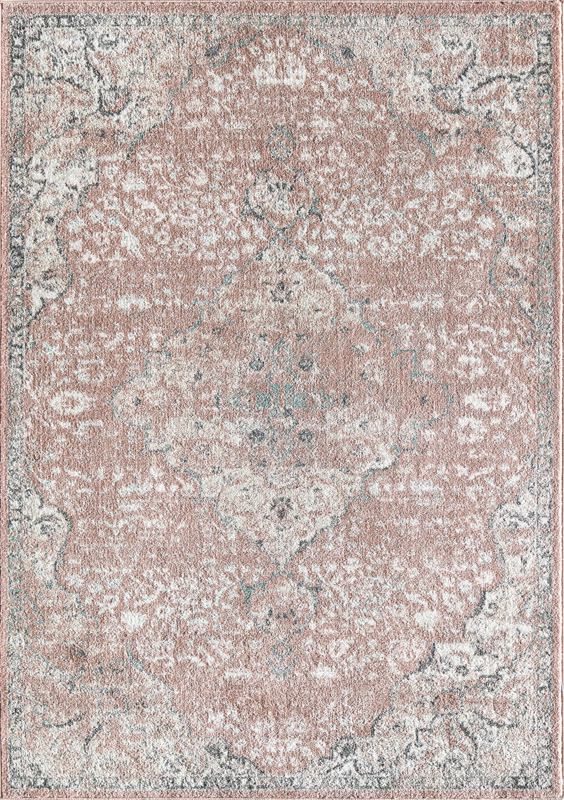 Rugs America Harper HY50B Pink Amaranth Transitional Vintage Non-Shedding Living Room Bedroom Nursery Dining Home Office Area Rug, 4'0"x6'0" Oval