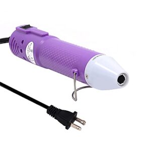 heat gun,mofa embossing mini heat gun,hot air gun for craft with stand for diy embossing and acrylic paint dryer,multi-purpose electric heating nozzle 150w 110v(purple)