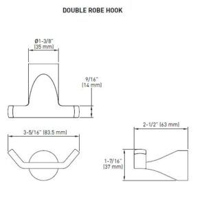 Taymor Slip Stream Double Robe Hook