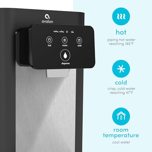 Avalon A9 Electric Touch Countertop Bottleless Cooler Water Dispenser-3 Temperatures (Black), 21 x 11 x 16 inches