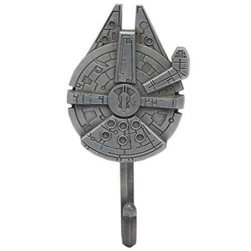 Open Road Brands Disney Star Wars Millennium Falcon Cast Iron Wall Hook - Star Wars Wall Hook for Coats, Jackets, Keys and More