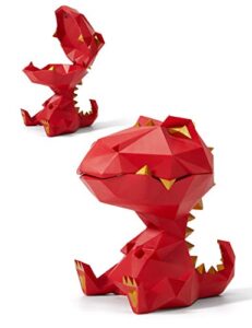 haucoze candy dish cookie jar dinosaur gifts sculpture modern decor statue crafts polyresin figurine arts red 7.1inch