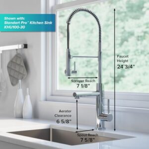 KRAUS Artec Pro (1 st Gen) 2-Function Commercial Style Pre-Rinse Kitchen Faucet (No Pull Down) with Pot Filler in Spot Free Antique Champagne Bronze with Soap Dispenser, KPF-1603SFACB-KSD53SFACB