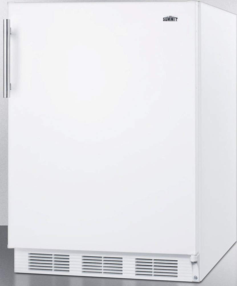 Summit Appliance FF61W Freestanding Residential Counter Height 24" Wide All-Refrigerator with Automatic Defrost Operation, Adjustable Glass Shelves, Adjustable Thermostat and White Exterior