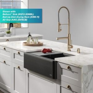 KRAUS Artec Pro (1 st Gen) 2-Function Commercial Style Pre-Rinse Kitchen Faucet (No Pull Down) with Pot Filler in Spot Free Antique Champagne Bronze with Soap Dispenser, KPF-1603SFACB-KSD53SFACB