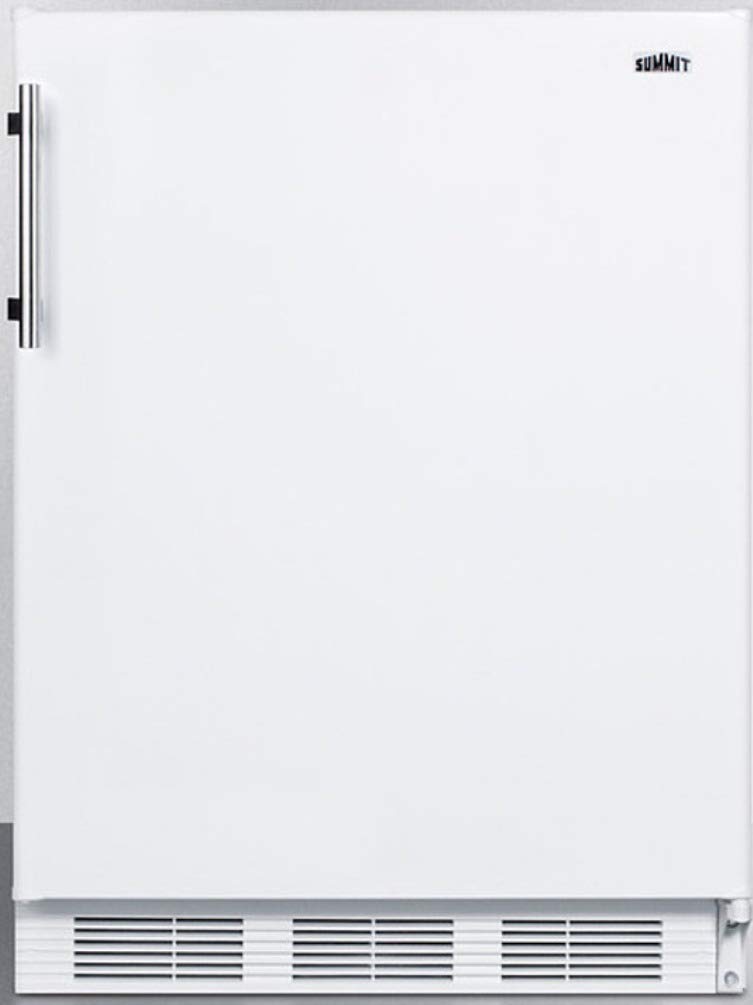 Summit Appliance FF61W Freestanding Residential Counter Height 24" Wide All-Refrigerator with Automatic Defrost Operation, Adjustable Glass Shelves, Adjustable Thermostat and White Exterior