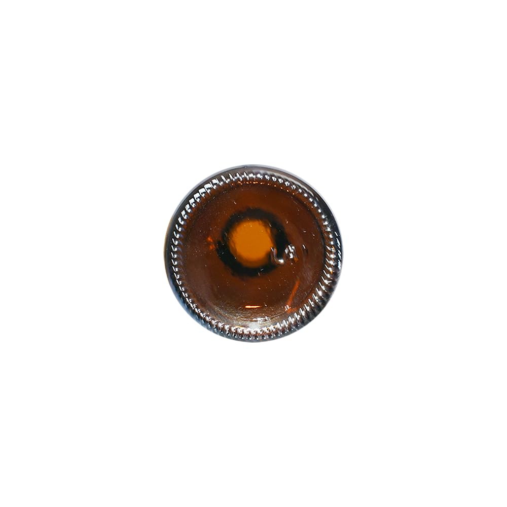 GlassBottleOutlet (Pack of 24) 4 oz. Amber Boston Round with Black Poly Cap