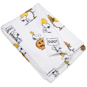 Berkshire Halloween Peanuts Snoopy Woodstock with Pumpkins 55 x 70 Inch Plush Throw Blanket