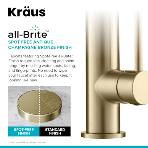 KRAUS Artec Pro (1 st Gen) 2-Function Commercial Style Pre-Rinse Kitchen Faucet (No Pull Down) with Pot Filler in Spot Free Antique Champagne Bronze with Soap Dispenser, KPF-1603SFACB-KSD53SFACB