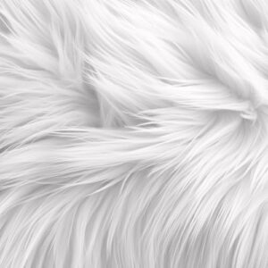 fabricla shaggy faux fur square - 10" x 10" inches pre-cut - use fake fur fabric for diy, craft fur decoration, fashion accessory, gnome, hobby - white