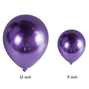 Purple Chrome Metallic Balloons 5 inch Helium Balloons Thick Latex Purple Arch 50PCS for Birthday Party Decorations Baby Shower Bridal Shower Wedding Engagement Anniversary Christmas Festival(Purple)