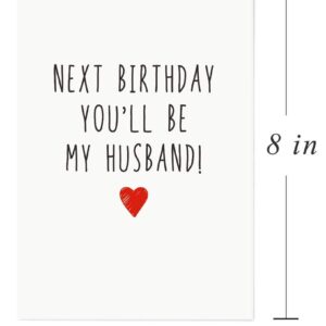 Gonzey Funny Birthday Card For Future Husband - Fiance Birthday Card - Romantic Birthday Cards