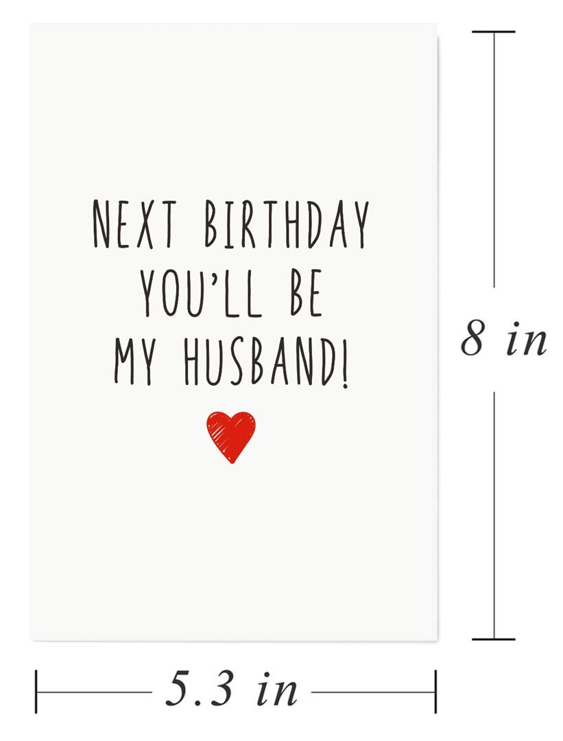 Gonzey Funny Birthday Card For Future Husband - Fiance Birthday Card - Romantic Birthday Cards