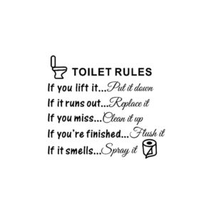 bestjybt diy removable toilet rules wall quotes stickers washroom bathroom decals wc sign vinyl art decor for kids living room home decorations