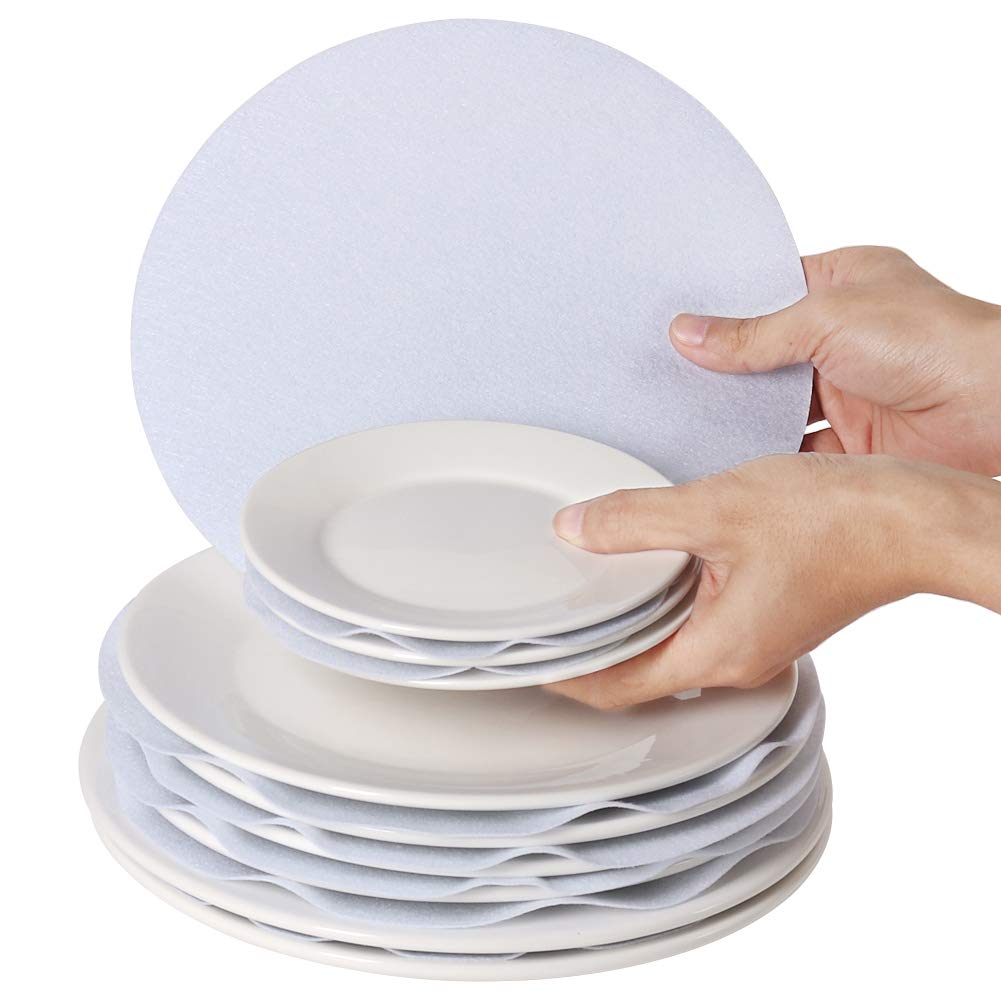 Soft Felt Plate Protectors, Set of 30 and 2 Different Size, Plate Separators Pads China Storage Dividers Protectors Dish Protectors Pads for Protecting and Stacking Your Cookware