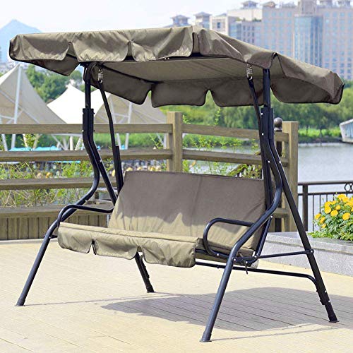 Swing Chair Cushion Cover, 3 Seat Outdoor Waterproof Swing Seat Cushion Cover Swing Chair Cover for Patio Courtyard Garden 60 x 20 x4in(Beige)