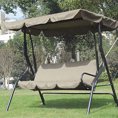 Swing Chair Cushion Cover, 3 Seat Outdoor Waterproof Swing Seat Cushion Cover Swing Chair Cover for Patio Courtyard Garden 60 x 20 x4in(Beige)