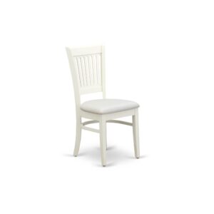 east west furniture vac-lwh-c vancouver dining room chairs - linen fabric upholstered wooden chairs, set of 2, linen white