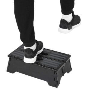 folding step stool, plastic portable black step ladder one step ladder lightweight step chair ladder for elderly pregnant bathroom travel use, holds to 150kg, 14.9 * 8.5 * 5.1