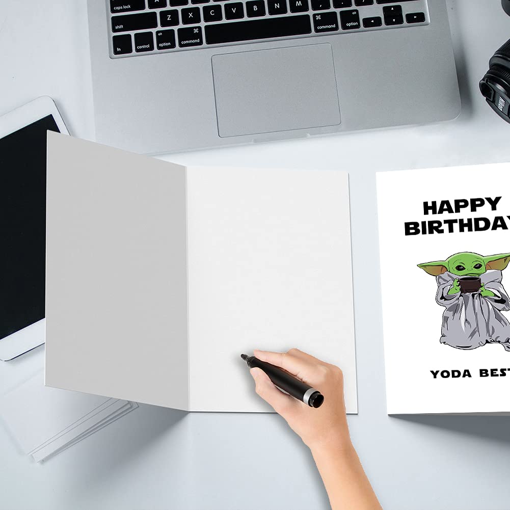 OJsensai Yoda Birthday Card, Funny Star Wars Bday Card, Cute Card for Kids Him Her, Yoda The Best