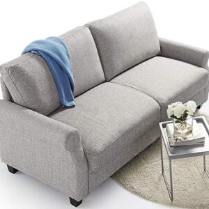 zinus josh sofa couch, easy, tool-free assembly, soft grey