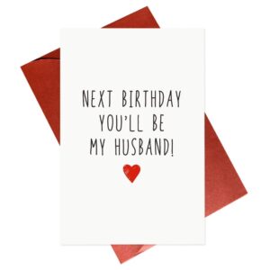 Gonzey Funny Birthday Card For Future Husband - Fiance Birthday Card - Romantic Birthday Cards