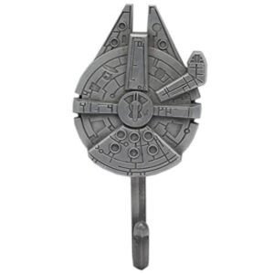 open road brands disney star wars millennium falcon cast iron wall hook - star wars wall hook for coats, jackets, keys and more