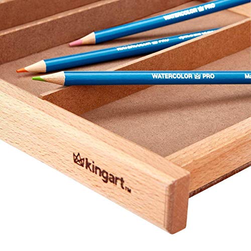 KINGART 723N Wood 6-Drawer Artist SUPPLY STORAGE BOX, 15-3/4” W x 10” D x 6-1/2” H, Natural Finish, Storage for Art Materials including Paint Tubes, Pastels, Pencils, Markers, Brushes and more