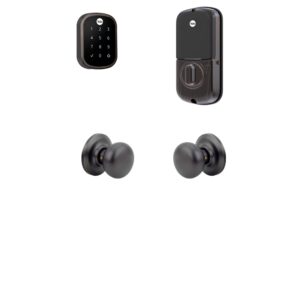 yale assure lock sl, wi-fi smart lock with cambridge knob - works with the yale access app, amazon alexa, google assistant, homekit, phillips hue and samsung smartthings, oil rubbed bronze