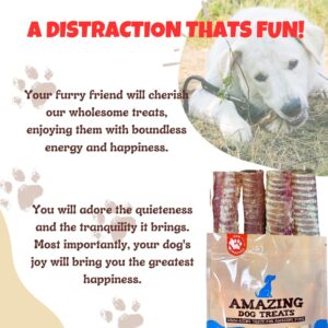 Amazing Dog Treats - 6 Inch Beef Trachea Dog Chews (10 pcs - 16.5 oz) - Trachea Dog Treats - NO Hide - Digestible and Safe Chews for Dogs - Glucosamine and Chondroitin for Joint Health