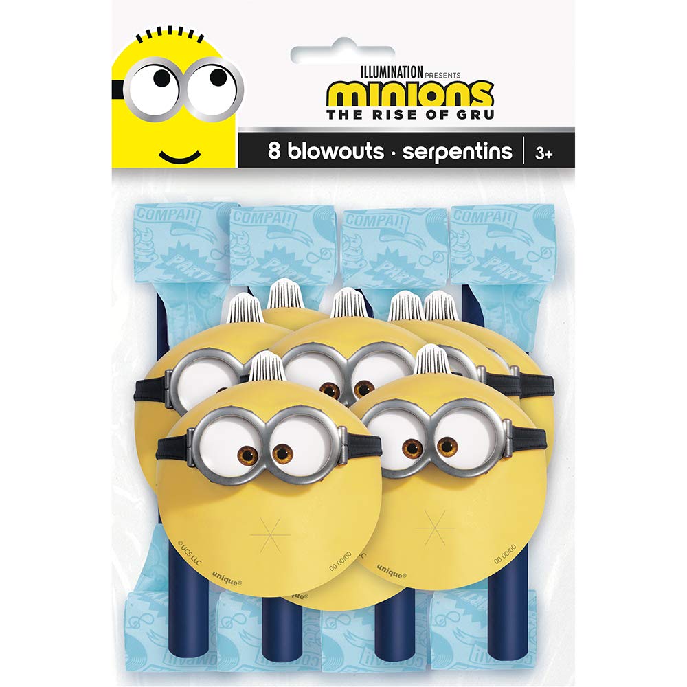 Multicolor Minions 2 Blowouts (8 Count) - Perfect for Kids' Celebrations, Birthdays, and Events