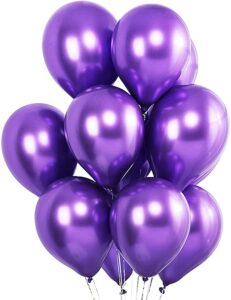 purple chrome metallic balloons 5 inch helium balloons thick latex purple arch 50pcs for birthday party decorations baby shower bridal shower wedding engagement anniversary christmas festival(purple)