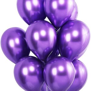 Purple Chrome Metallic Balloons 5 inch Helium Balloons Thick Latex Purple Arch 50PCS for Birthday Party Decorations Baby Shower Bridal Shower Wedding Engagement Anniversary Christmas Festival(Purple)