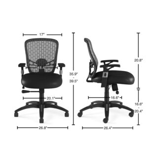 MyOfficeInnovations 934100 Faux Leather with Mesh Back Task Chair, Black